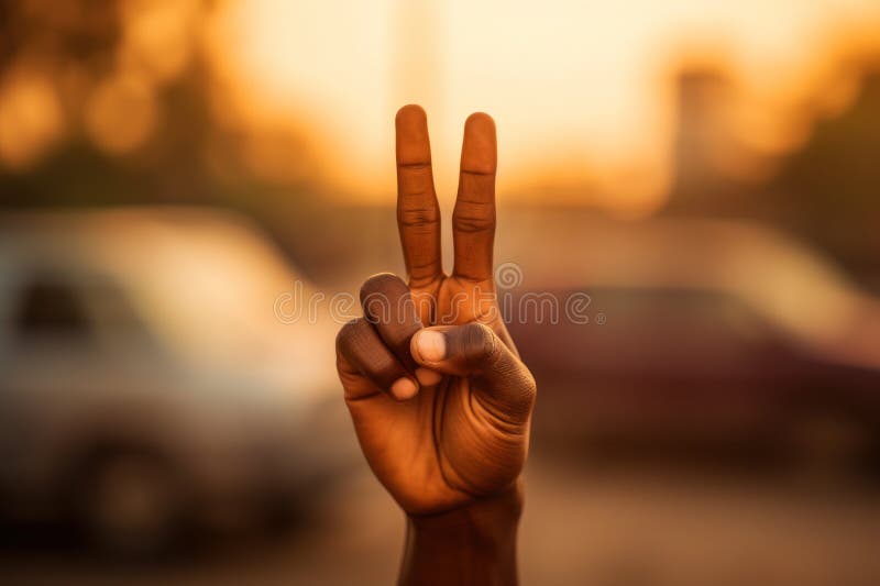 A Hand with Two Fingers Protruding Stock Illustration - Illustration of ...