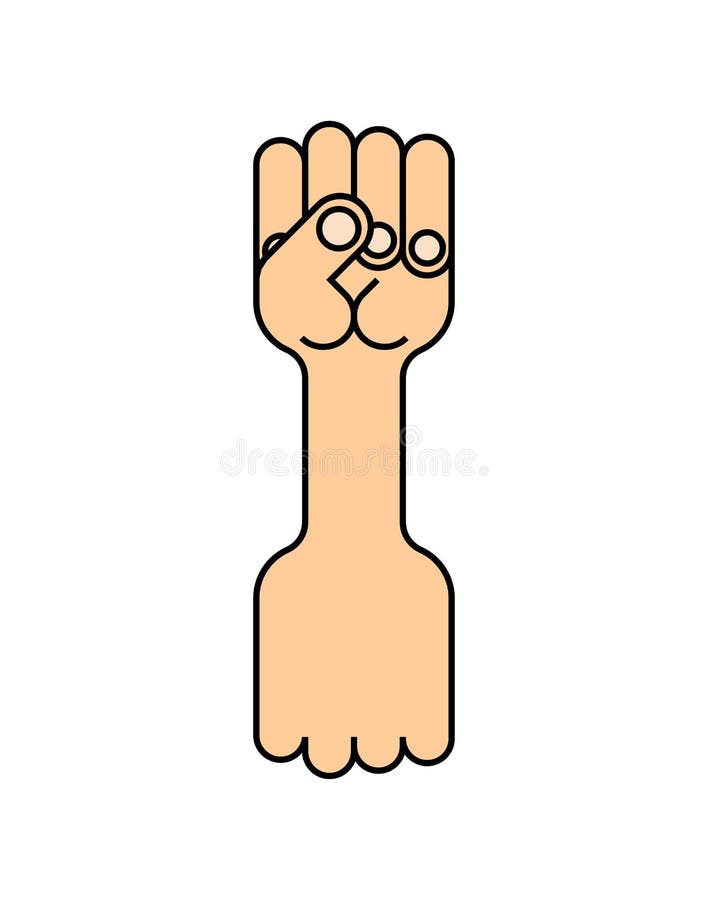 Hand with Two Fists. Vector Illustration Stock Vector - Illustration of ...