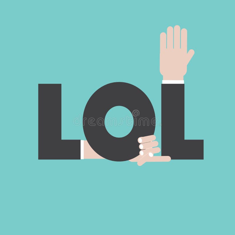 Hand Type Design LOL Stands for Laugh Out Loud Which Represents Fun ...