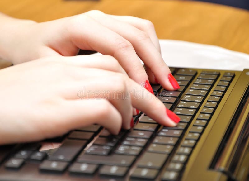 Hand Typing on the Computer. Stock Image - Image of keys, board: 13213667