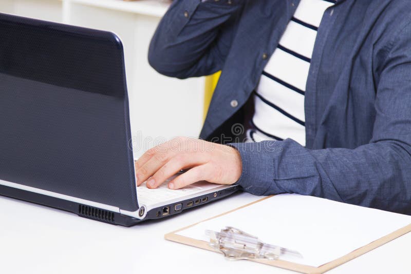 Hand Typing on the Computer Stock Image - Image of documents, workspace ...