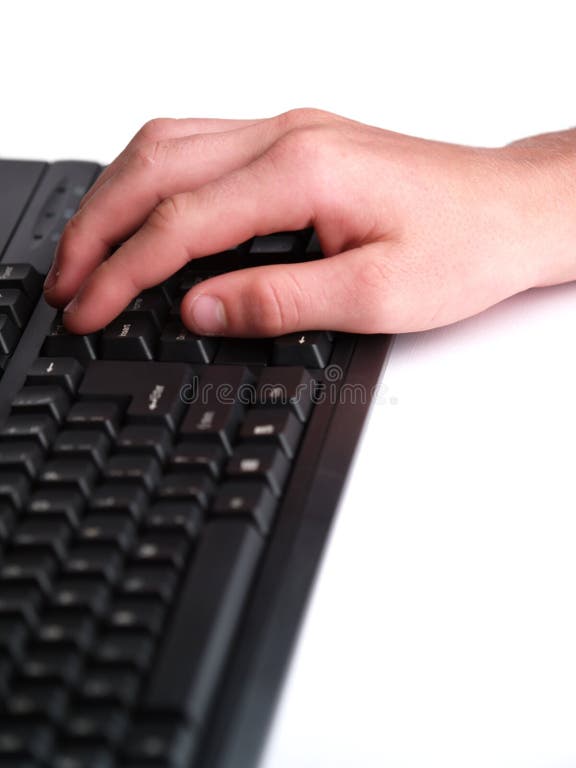 Hand typing on a key board stock image. Image of movement - 556923