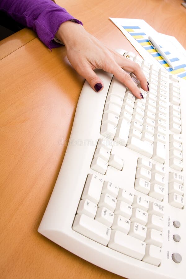 Hand typing in a keyboard stock photo. Image of data, input - 8262774