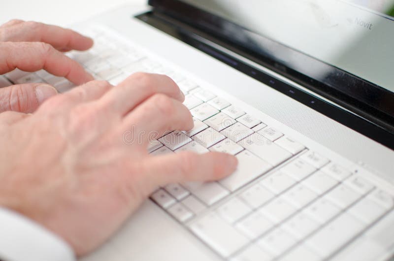 Hand typing on a keyboard stock image. Image of people - 46170003