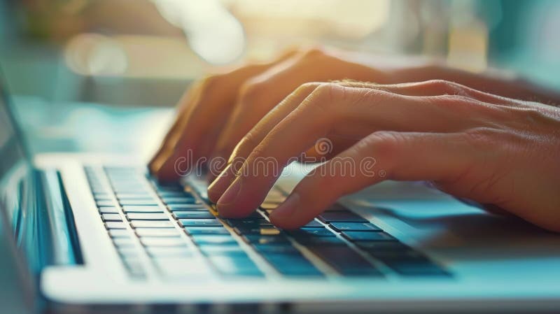 Hand Typing Keyboard Laptop Stock Illustration - Illustration of advice ...
