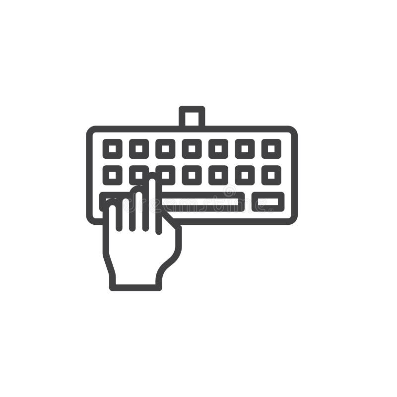Hand Typing Keyboard Line Icon Stock Vector - Illustration of perfect ... Hand Typing Keyboard Line Icon Stock Vector - Illustration of perfect ...
