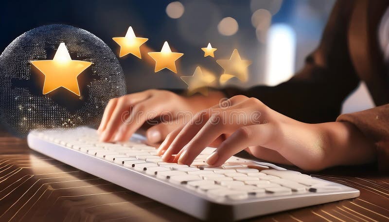 Hand Typing on the Keyboard Under Digital Customer Satisfaction Scores ...