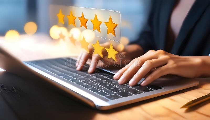 Hand Typing on the Keyboard Under Digital Customer Satisfaction Scores ...