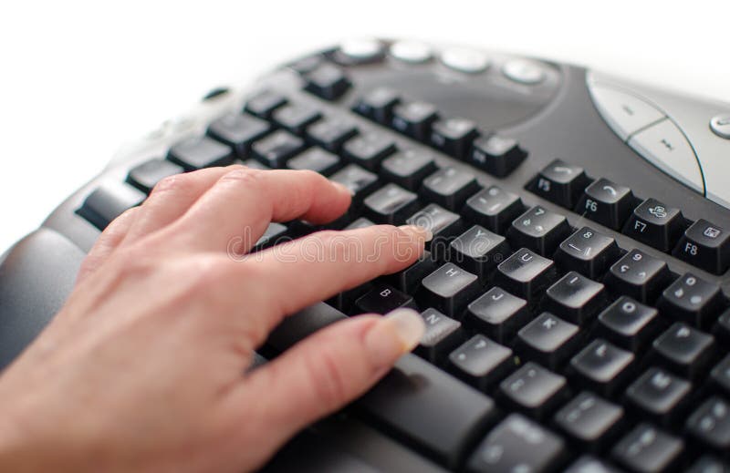 Hand typing on a keyboard stock image. Image of businesswoman - 45394899