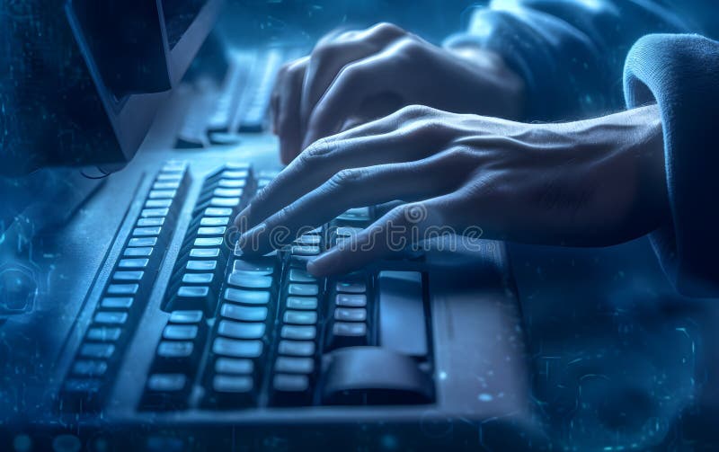 Hand Typing on a Keyboard with World Map in the Background Stock ...