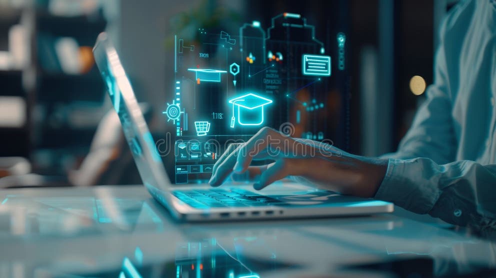 Hand Using Digital Interface.AI Generated Stock Image - Image of ...