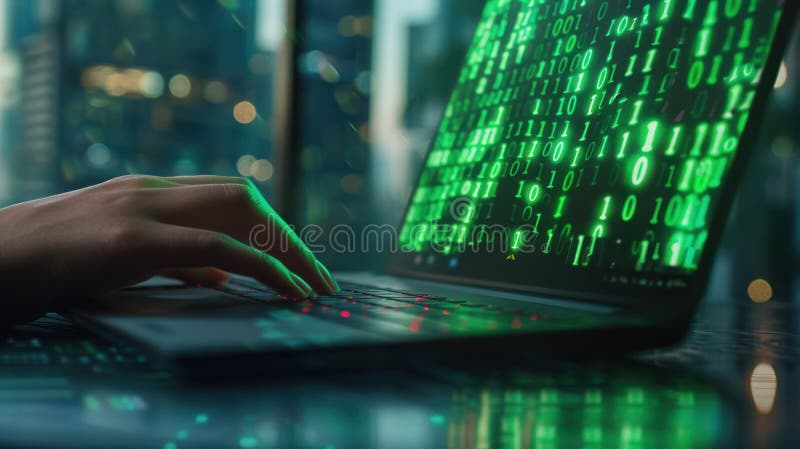 The Hacker S Hand on Keyboard.AI Generated Image Stock Image - Image of software, data: 383055815