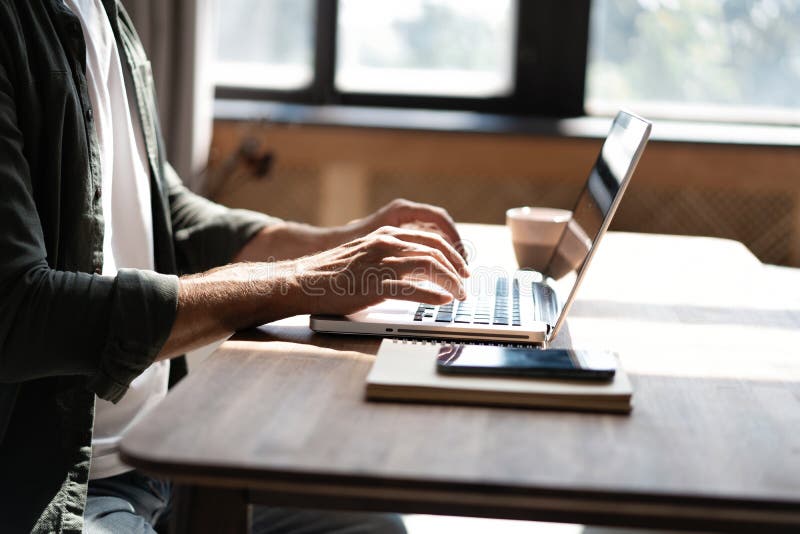 Hand Typing Message on Keyboard Laptop Chatting Friend Search ...