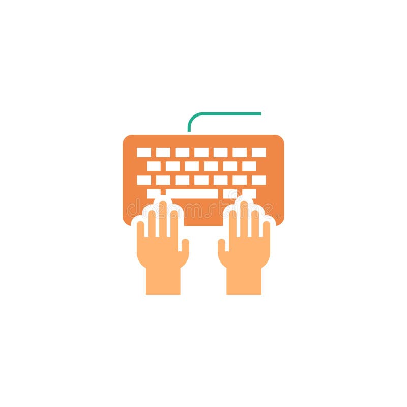 Hand Typing Vector Icon Logo Design Stock Vector - Illustration of logo ...