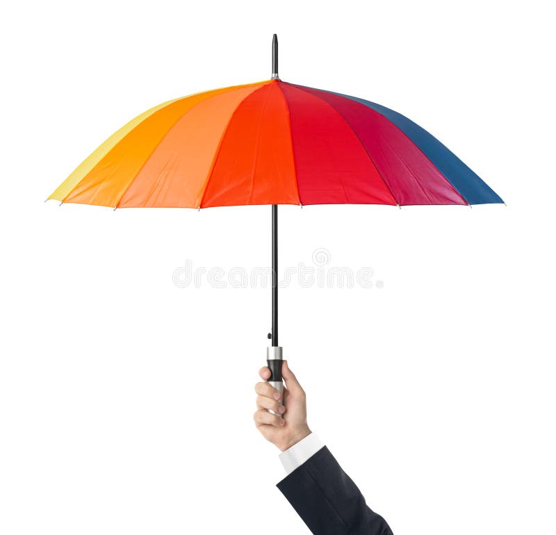 Hand with an red umbrella stock photo. Image of concept - 40751234