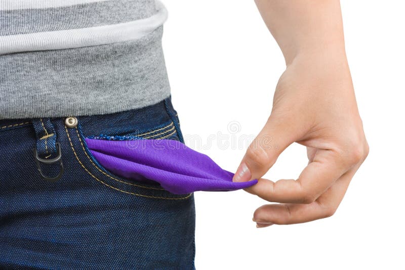Hand und leere Tasche stockfoto. Bild von person, bedürftig - 20357664