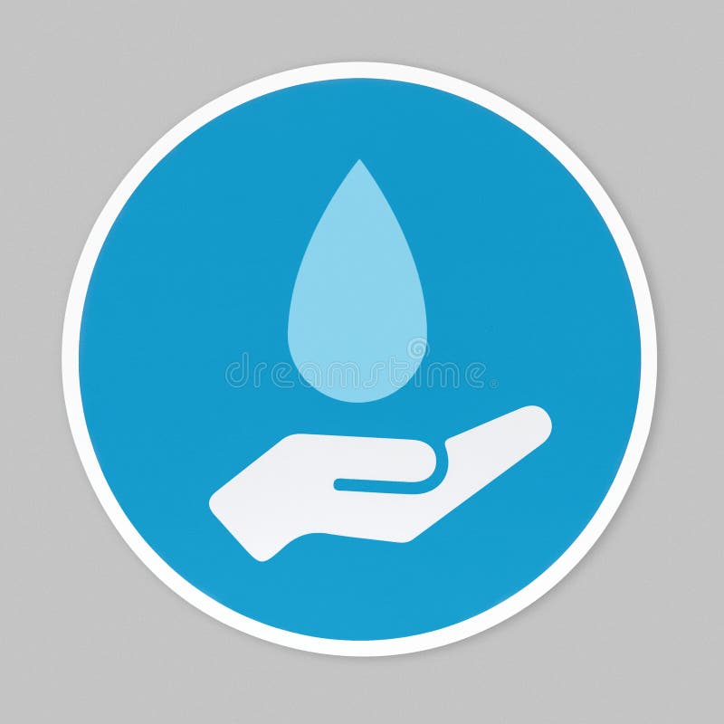Hand Under Dripping Water Icon Stock Illustration - Illustration of ...