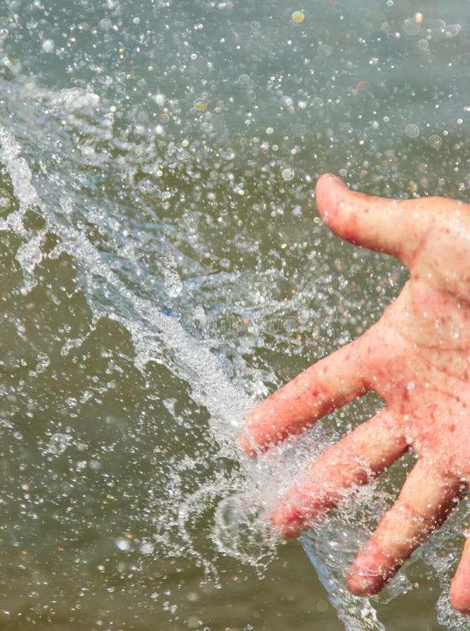 Hand Under the Stream of Water Stock Image - Image of cold, spray ...