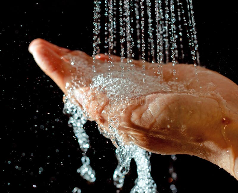 Hand Under the Stream of Water Stock Photo - Image of clean, white ...