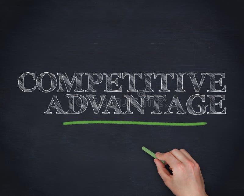 Hand Underlining the Word Competitive Advantage in Green Stock Photo ...