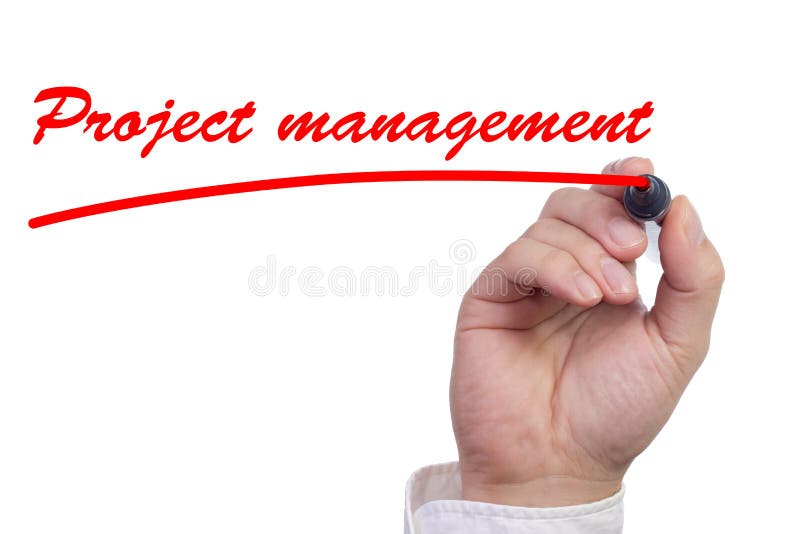 Hand Underlining the Work Project Management in Red Stock Photo - Image ...
