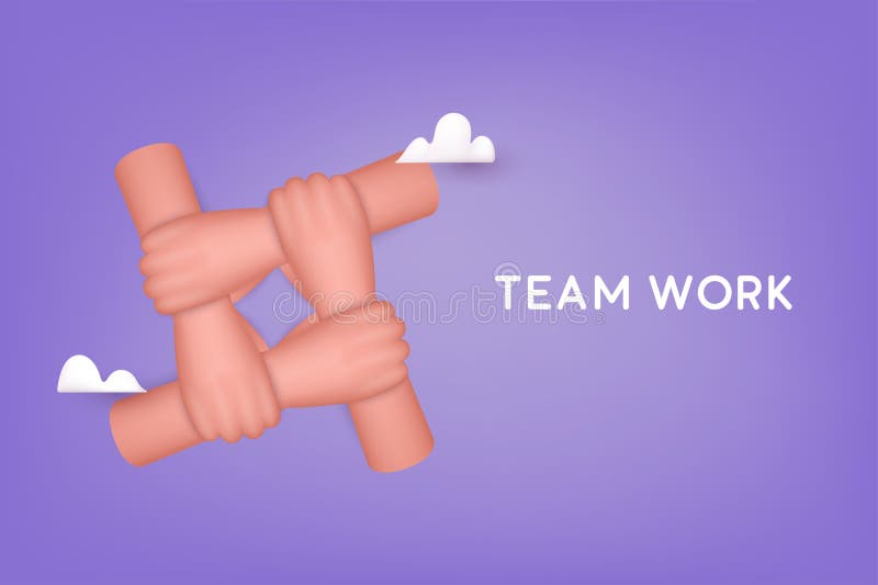 Hand United Together 3d Style Design. Support Each Other, Concept of ...