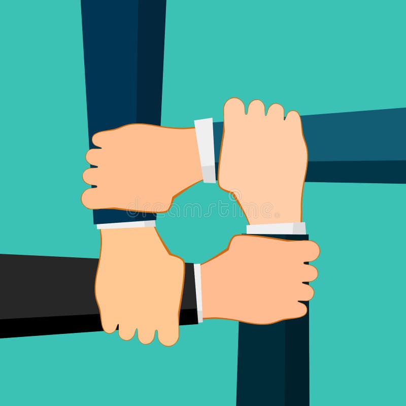 Hand United Together. Support Each Other. Concept of Teamwork ...