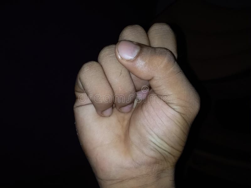 Hand Unity Symbol in Black Background. Stock Image - Image of contract ...