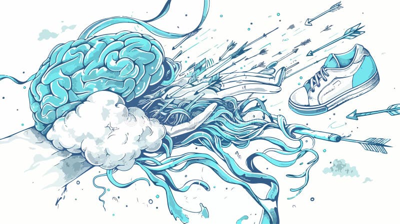 Brain Complexity Unraveling by Hand Illustration Stock Vector ...