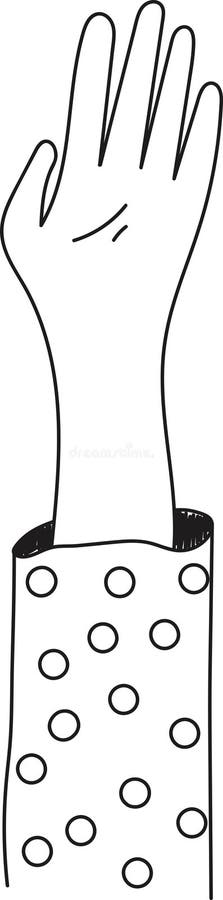 Hand Up Doodle stock vector. Illustration of thumb, concept - 298205425