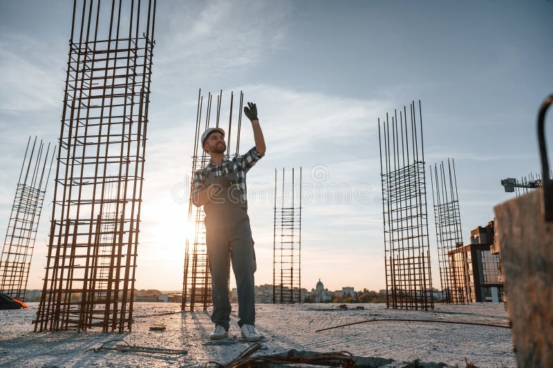 With Hand Up. Giving the Orders Stock Image - Image of adult, natural ...