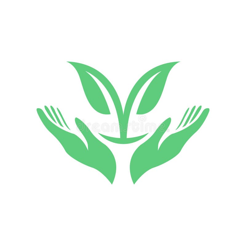 Hand Up with Plant Leaf Groei Logo Design Vector Grafisch Symbool Icon ...