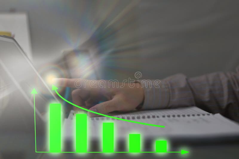 Hand Note and Use Tablet for Business Technology Stock Illustration ...