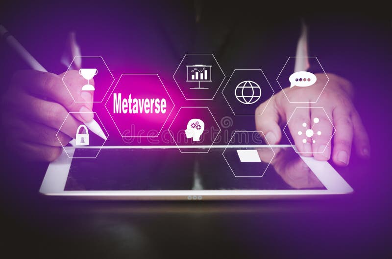 Hand Use Tablet Digital Virtual Futuristic Interface Metaverse ...
