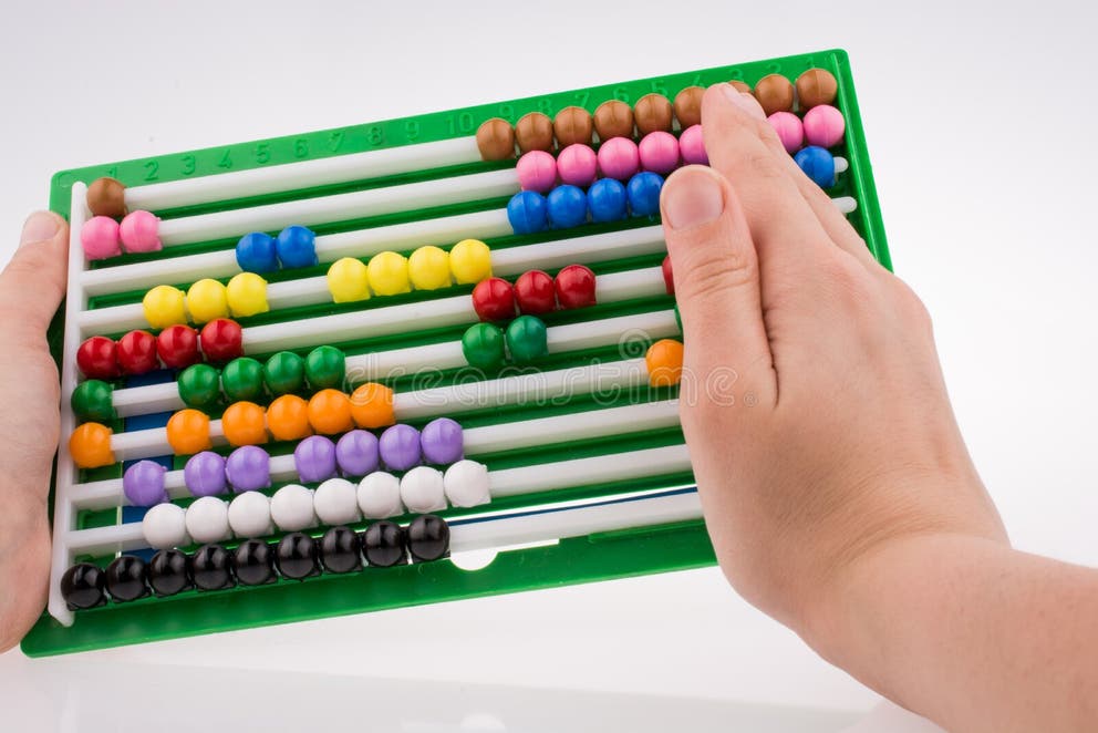 Hand using an abacus stock image. Image of calculator - 122899509