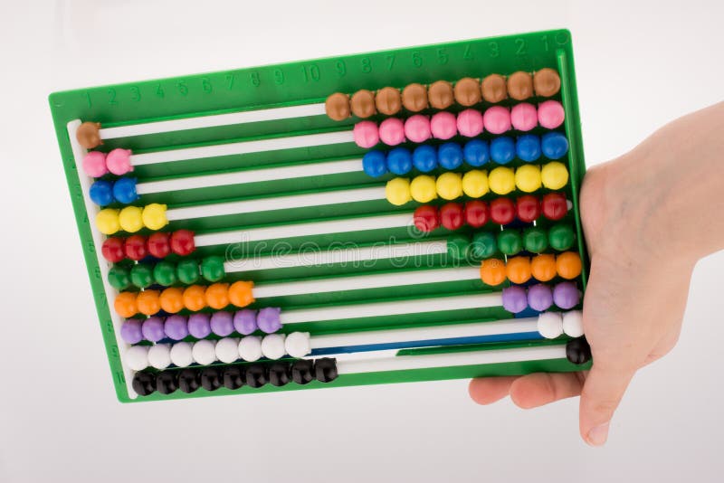 Hand using an abacus stock photo. Image of quantity, colorful - 68602180