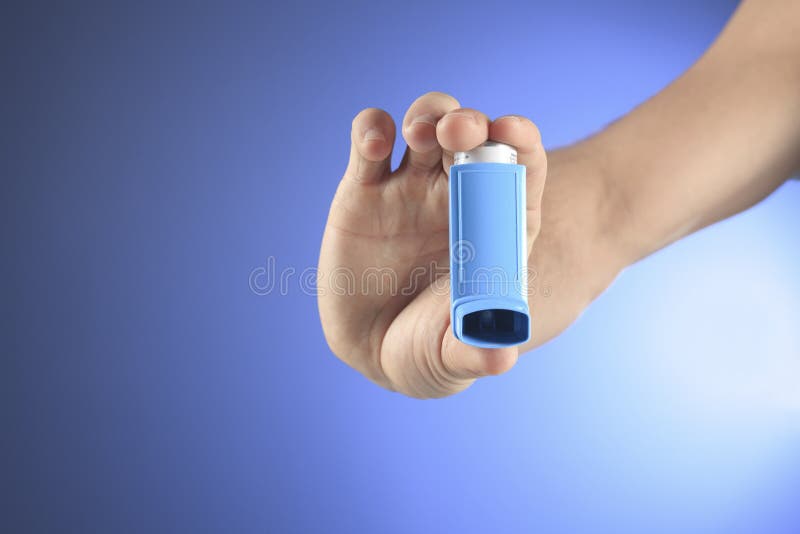 Hand Using an Asthma Inhalator Stock Image - Image of bronchitis ...