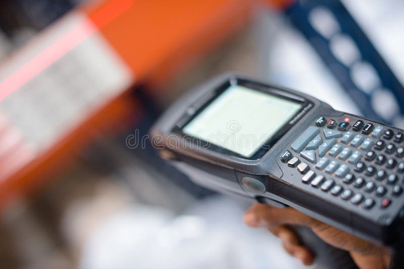 Hand using barcode scanner stock image. Image of product - 283149021