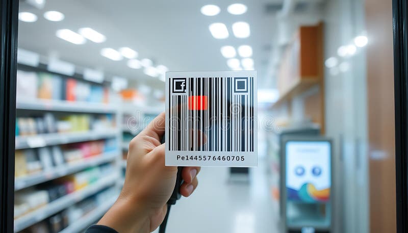 Hand Holding Barcode Scanner, Depicting Retail Technology and Inventory ...