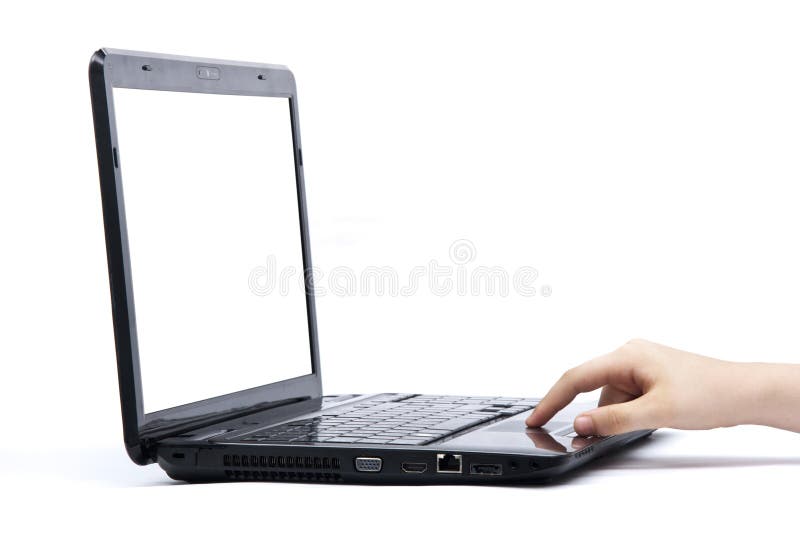 Hand Using Business Laptop stock photo. Image of closeup - 21089650