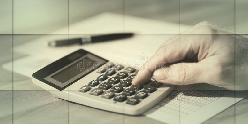 Hand Using Calculator, Accounting Concept, Geometric Pattern Stock ...
