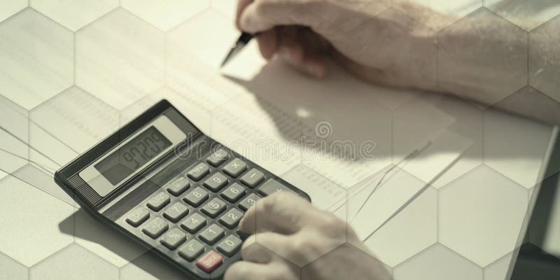 Hand Using Calculator, Accounting Concept, Geometric Pattern Stock ...