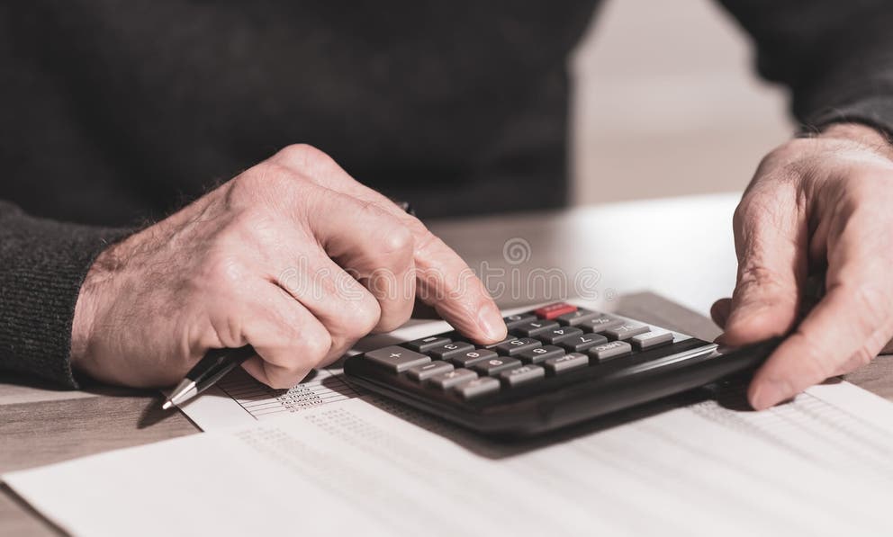 Hand Using Calculator, Accounting Concept Stock Photo - Image of ...