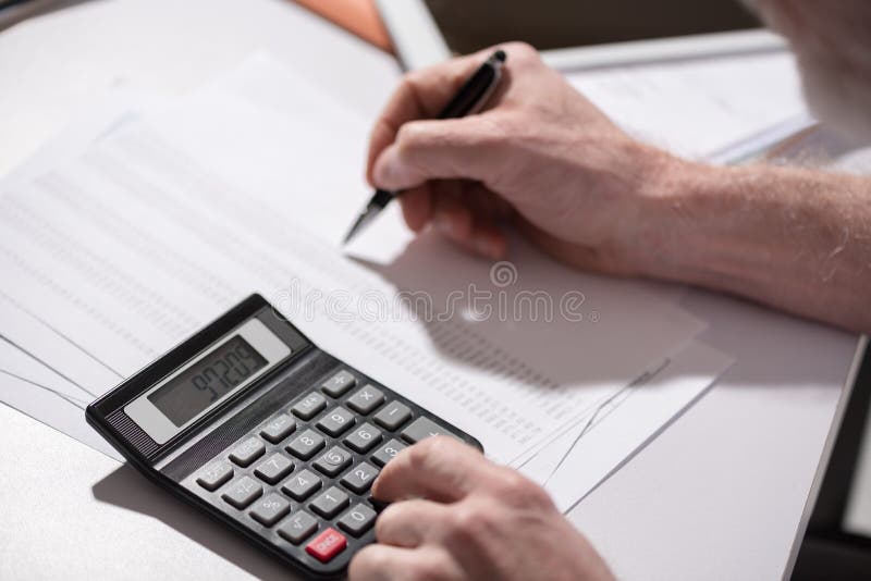 Hand Using Calculator, Accounting Concept Stock Image - Image of ...