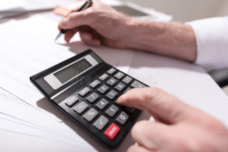 Hand Using Calculator, Accounting Concept Stock Photo - Image of ...