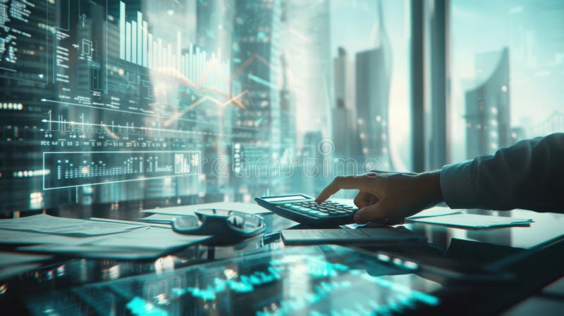 The Hand Using Calculator. AI Generated Stock Image - Image of finance ...