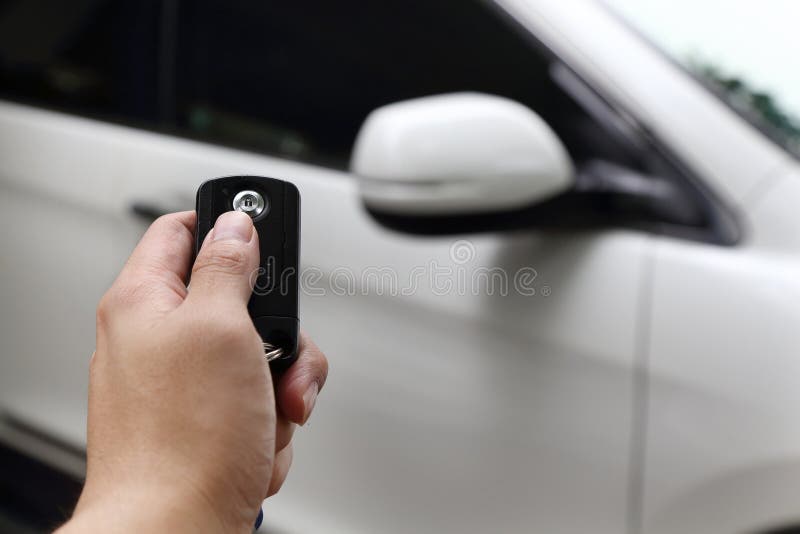 Hand Using Car Key To Open the Car Stock Image - Image of macro, driver ...
