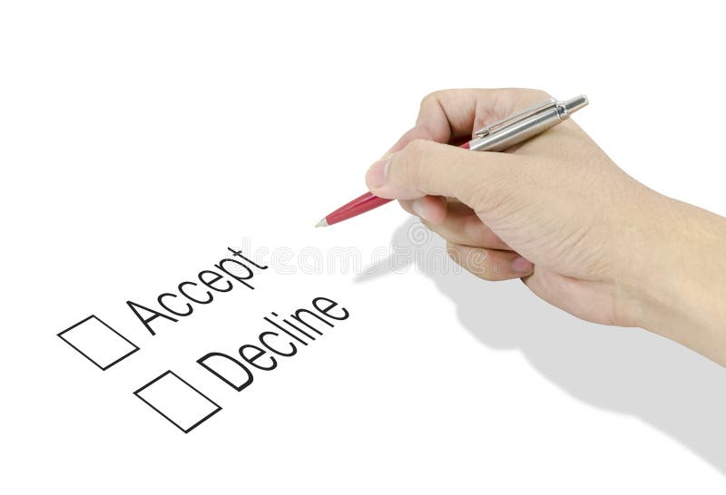 Accept or Decline Decision Graphic Stock Image - Image of pointer ...