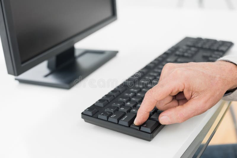 Hand Using Computer Keyboard Stock Photo - Image of front, technology ...