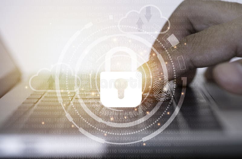 Hand Using Computer Laptop by Input Password To Login and Access To ...